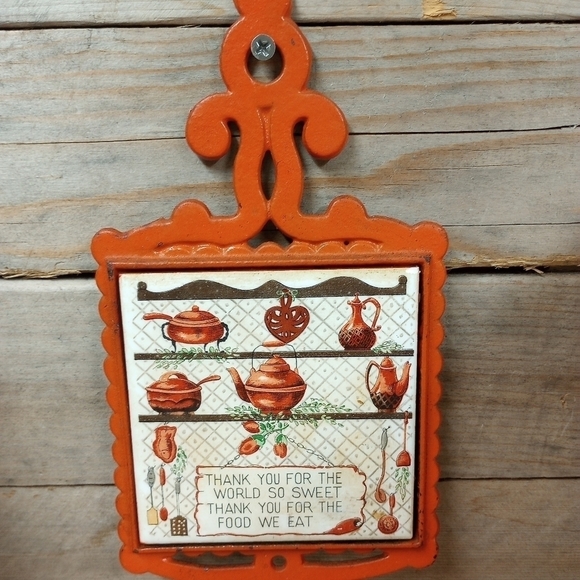 Unique Vintage | Accents | Vintage Cast Iron Trivet Copper Pots Poem ...